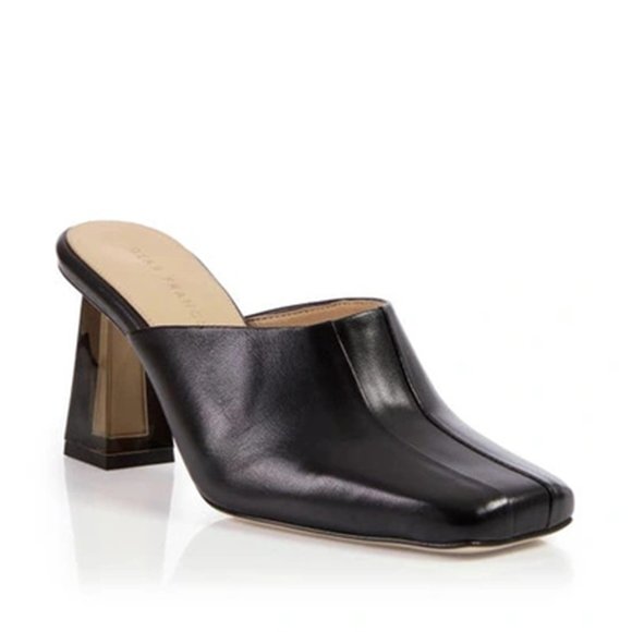 Dear Frances | Shoes | 60 Dear Frances Hill Mule Black Leather Square ...